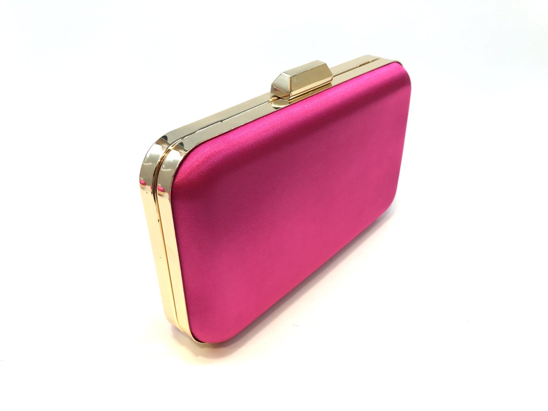 Handmade Fuchsia Satin Wedding Bag With Removable Chain - Etsy