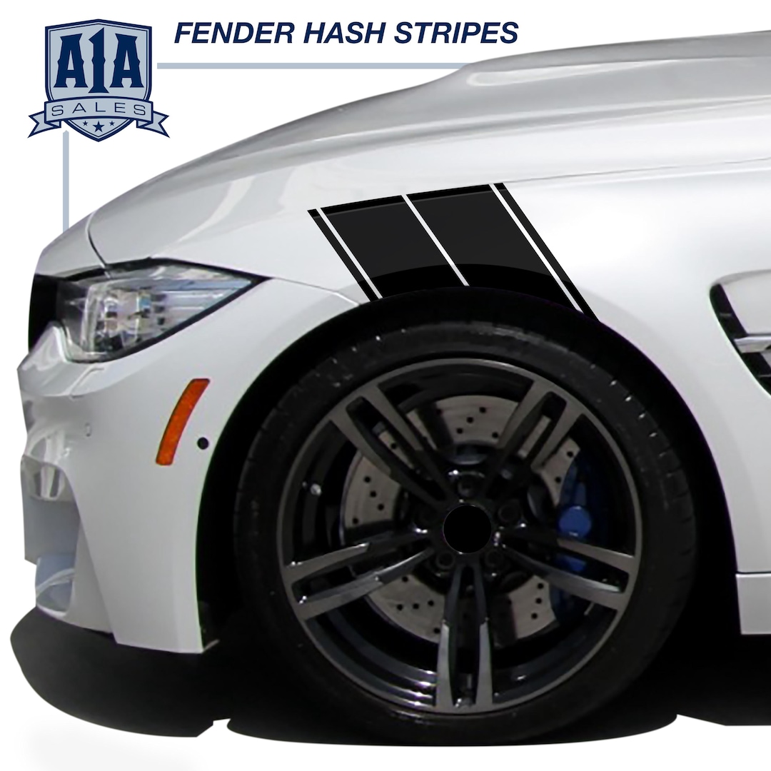 Racing Hash Fender Racing Stripes Vinyl Decal Pair Car Side Stripe ...