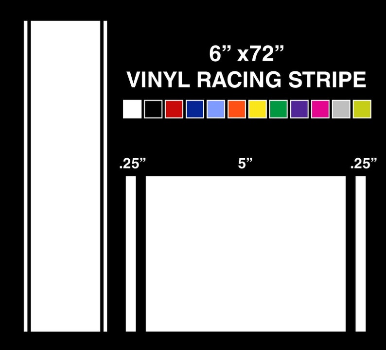 6x72 Vinyl Racing Stripe Decal - Etsy