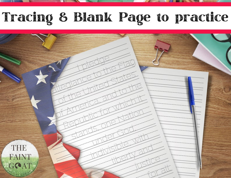 The Pledge of Allegiance for Kids Printables - Etsy