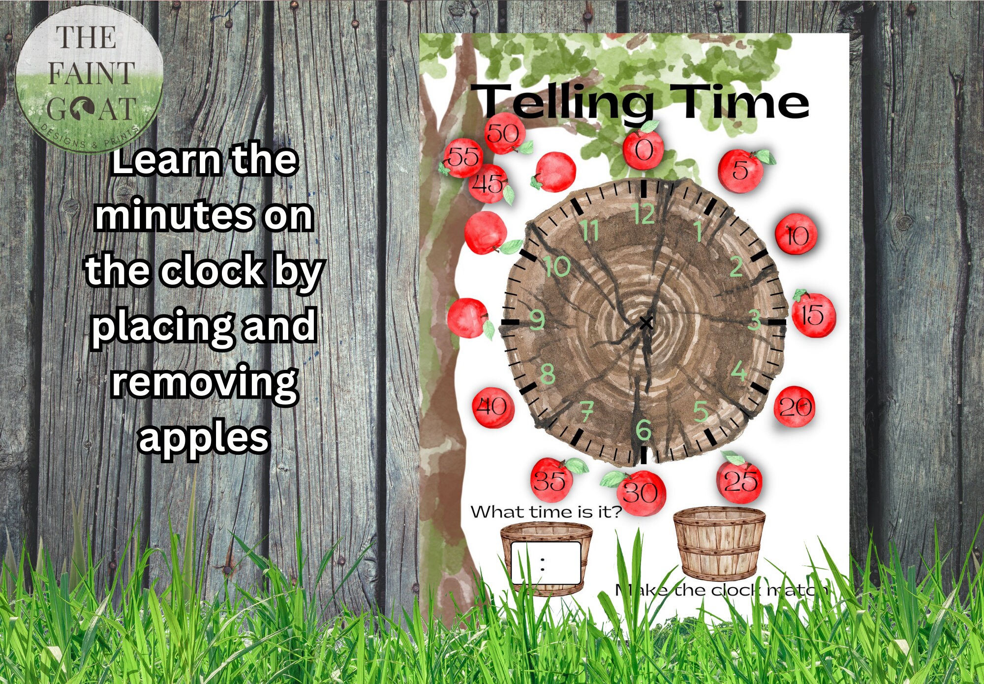 Telling Time With Apples Printable - Etsy