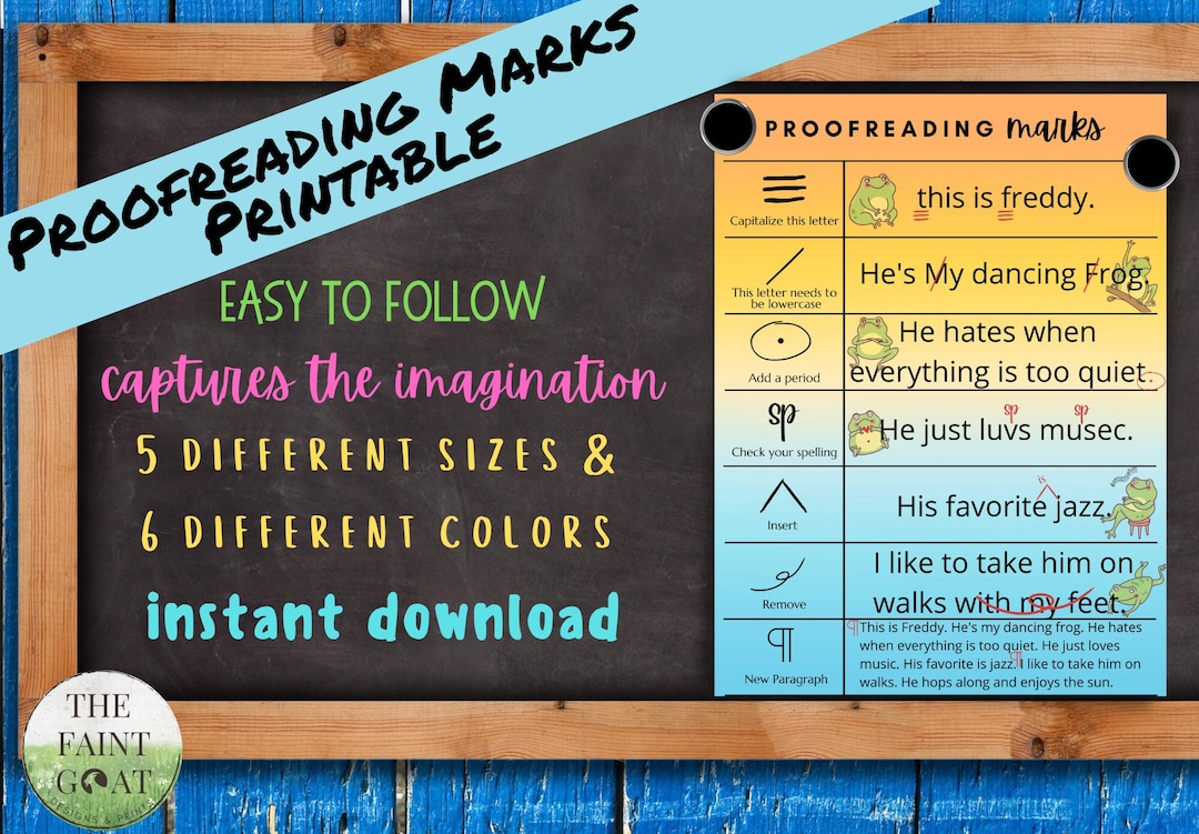Proofreading Marks Poster / Notebook Inserts - Etsy