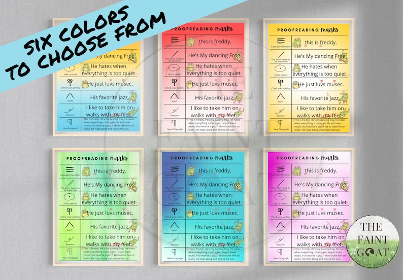 Proofreading Marks Poster / Notebook Inserts - Etsy