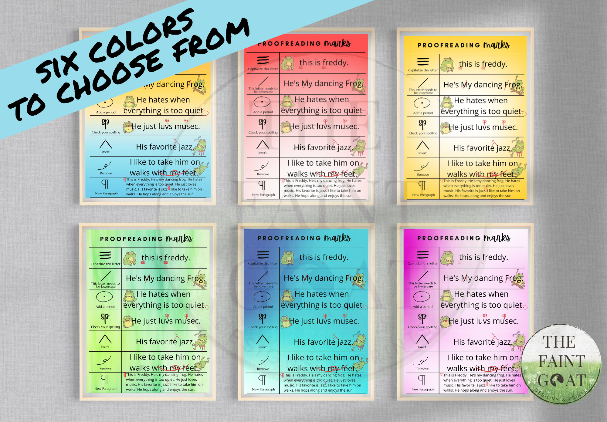 Proofreading Marks Poster / Notebook Inserts - Etsy