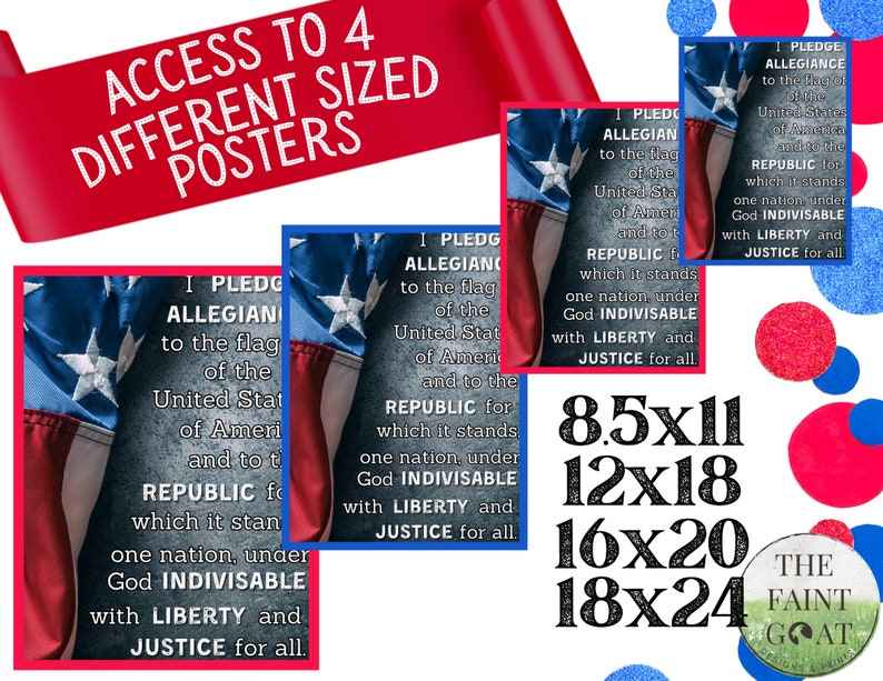 The Pledge of Allegiance for Kids Printables - Etsy