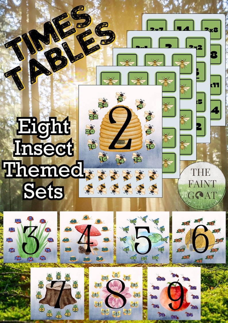 Insect Multiplication: Skip Counting & Flashcards - Etsy