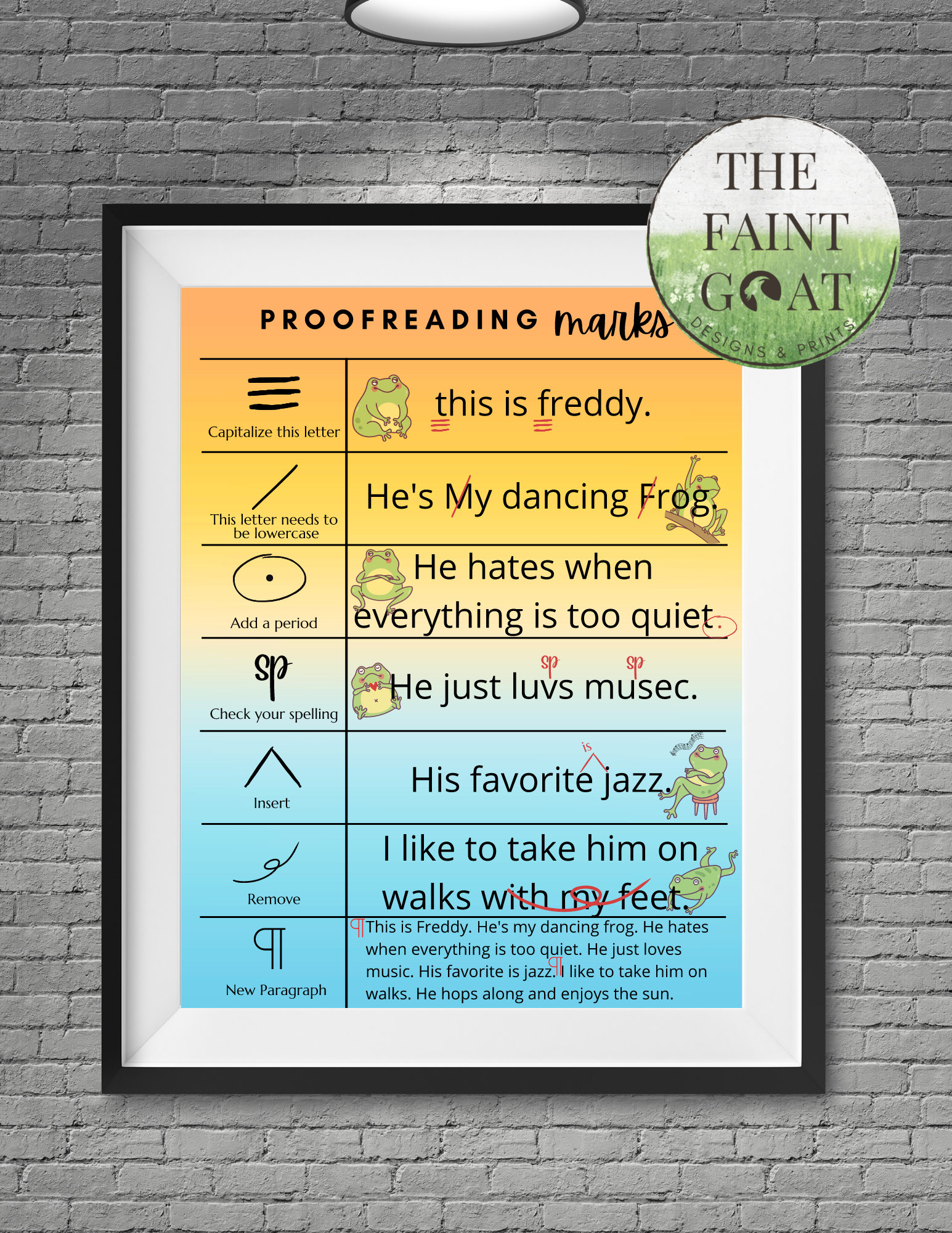Proofreading Marks Poster