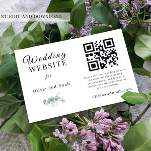 Wedding Website Insert Card QR Code, Wedding RSVP | Mobile QR Code ...