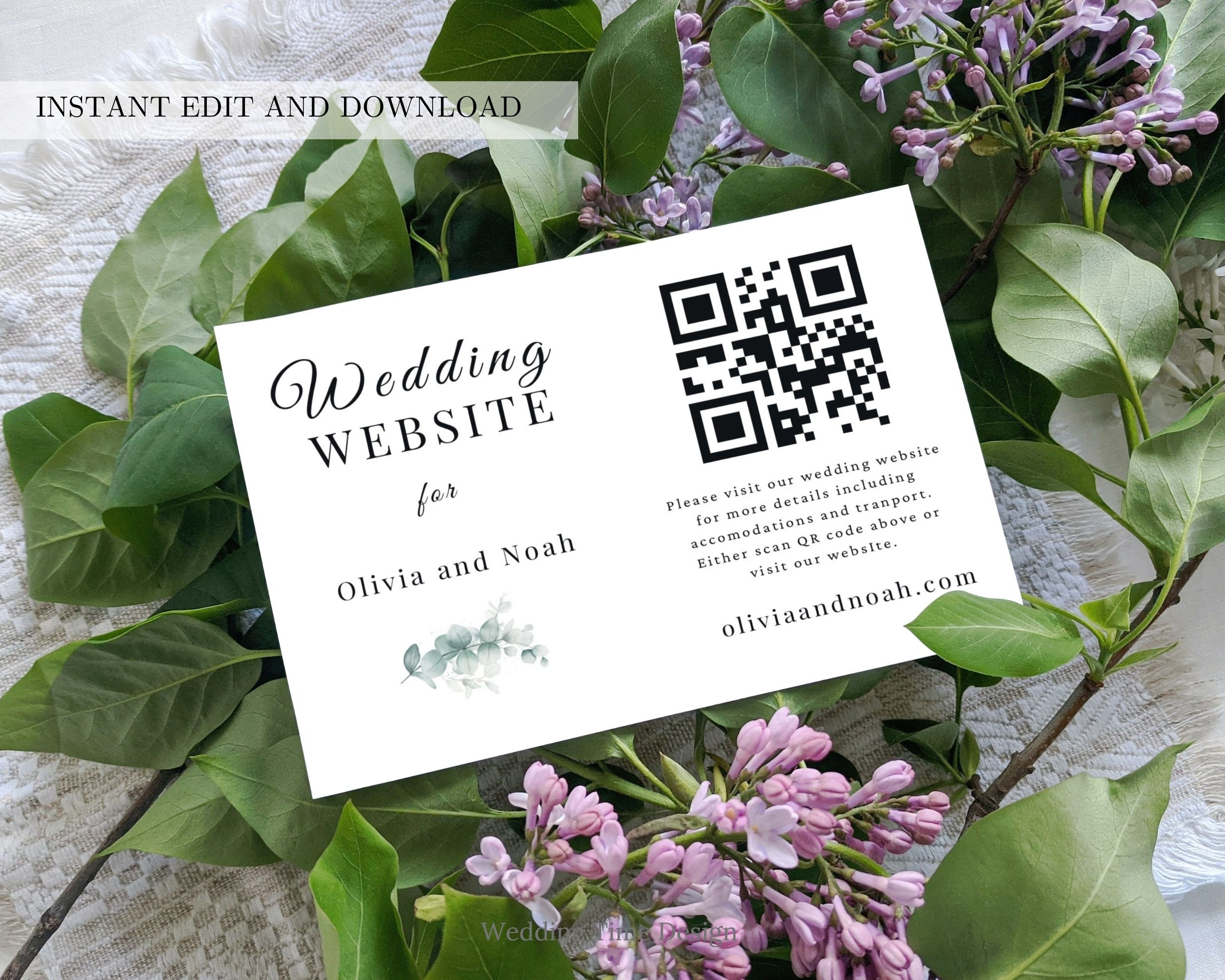 Wedding Website Insert Card QR Code, Wedding RSVP | Mobile QR Code ...
