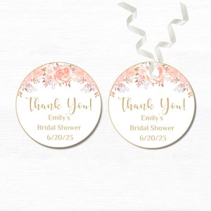 Editable Pink Floral Thank You Label/gift Tag - Etsy
