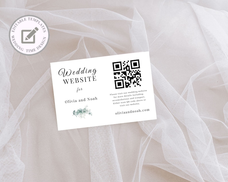 Wedding Website Insert Card QR Code, Wedding RSVP | Mobile QR Code ...