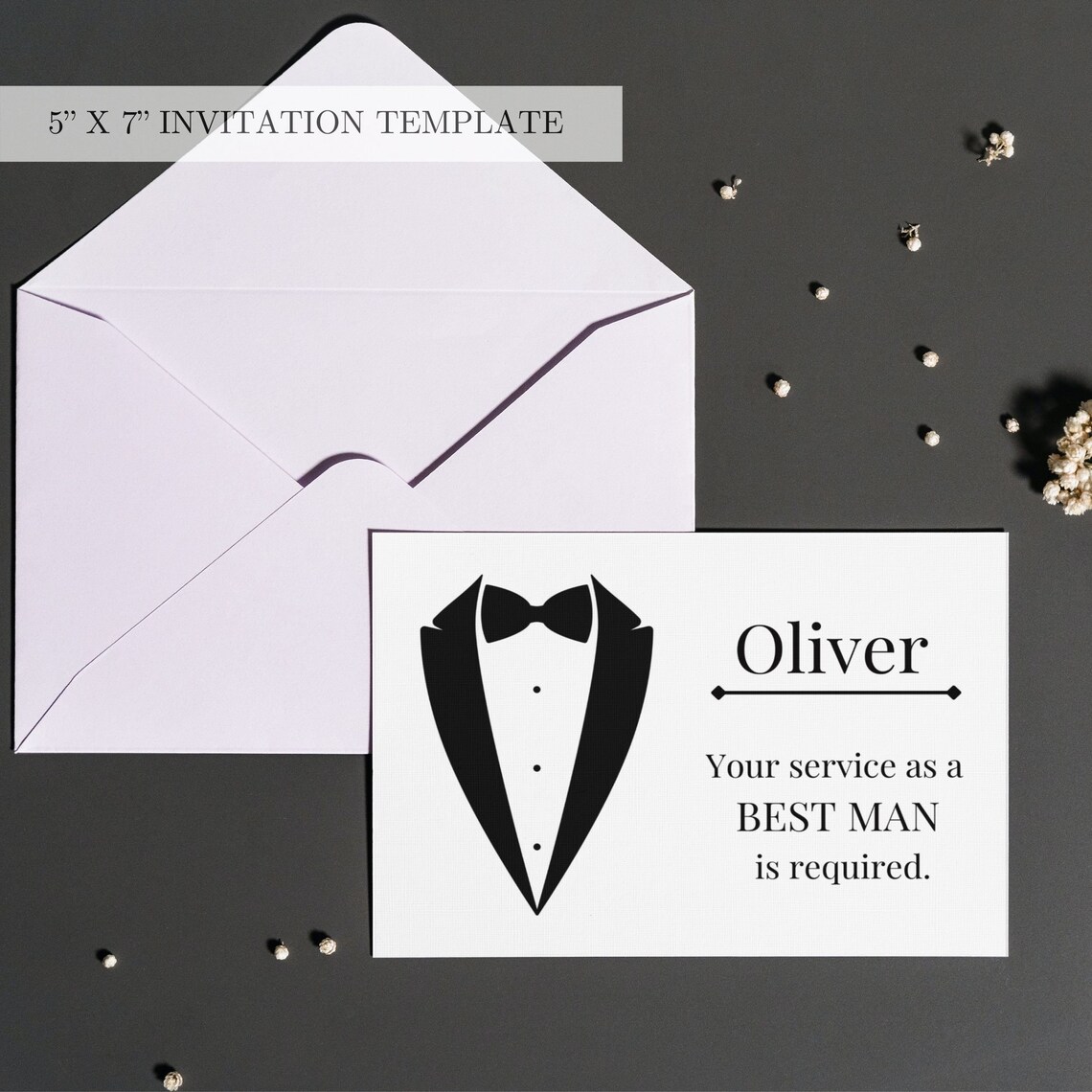Best Man Tuxedo Proposal, Will You Be My Groomsman Card Template, Best ...