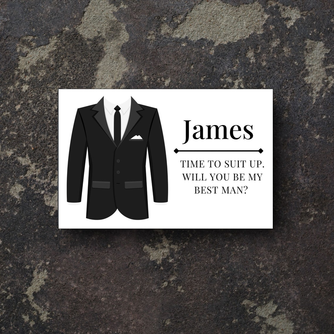 Best Man Suit up Proposal Card Template, Editable Instant Download Card ...