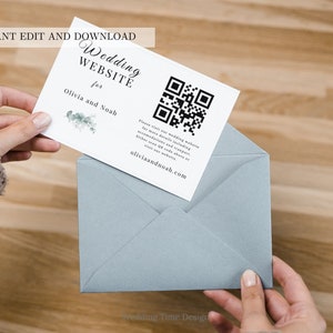 Wedding Website Insert Card QR Code, Wedding RSVP | Mobile QR Code ...