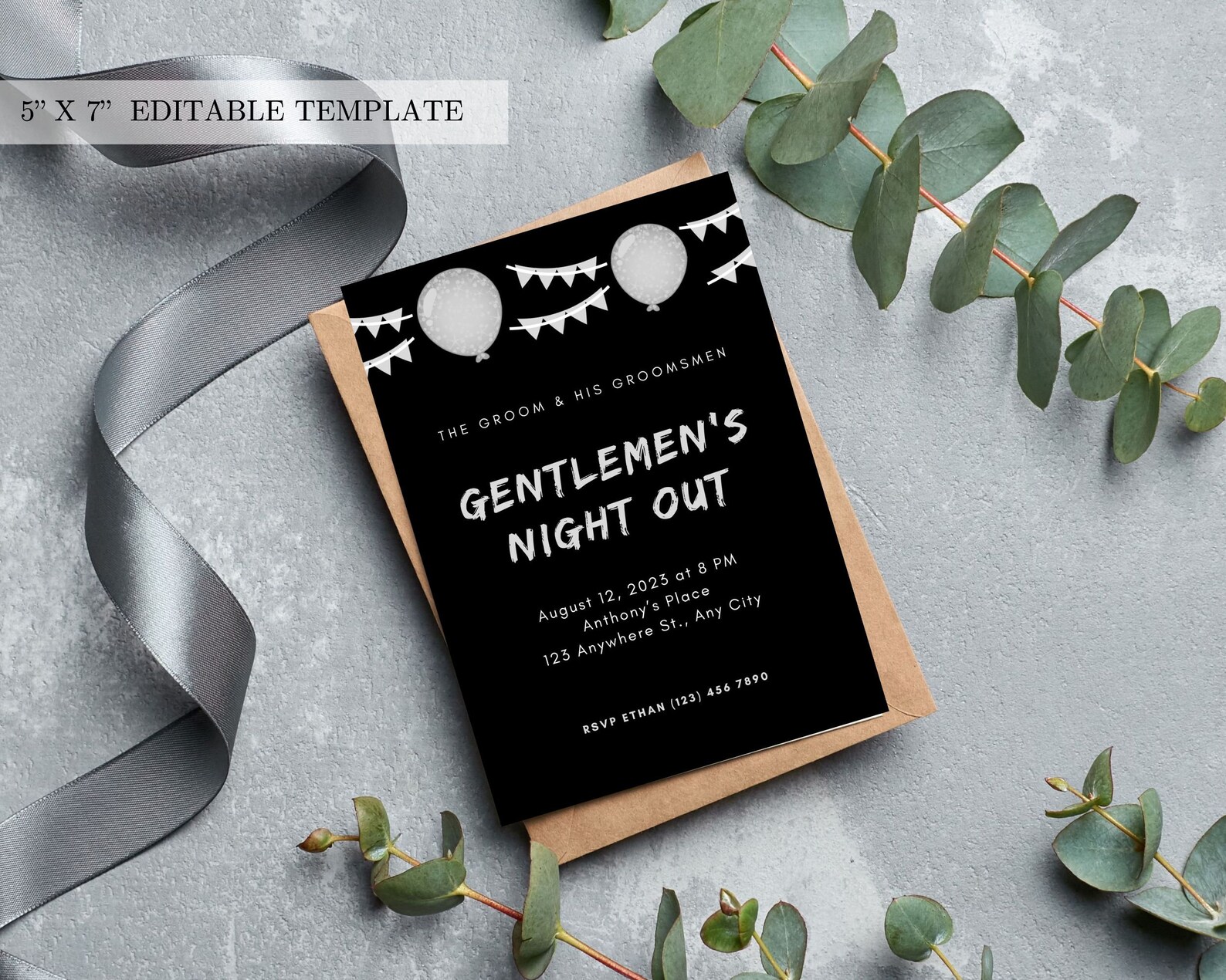 Gentleman’s Party Invitation, Bachelor Party Invitation Templates, Stag ...