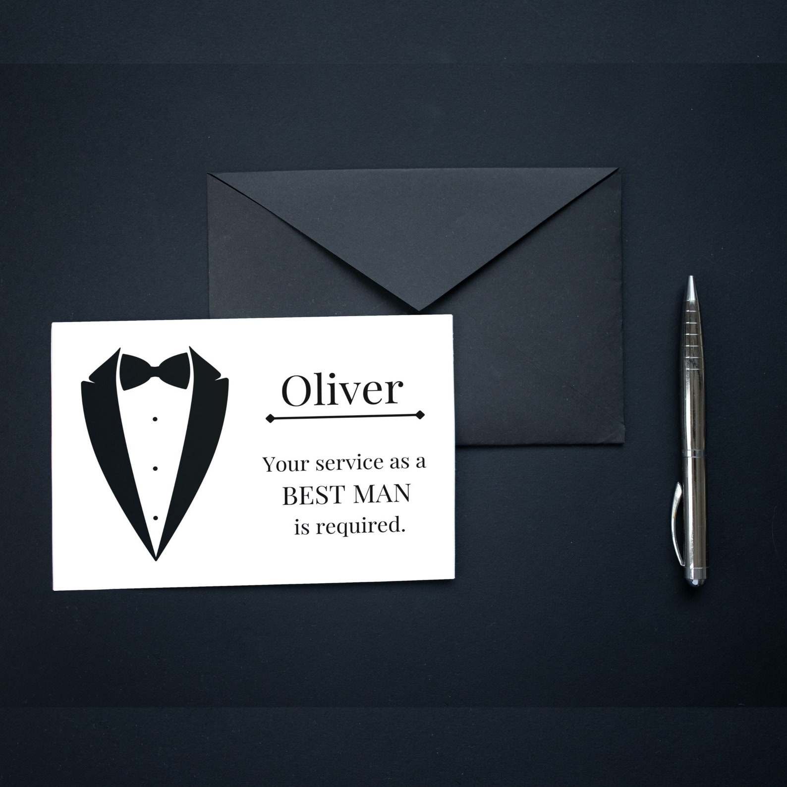 Best Man Tuxedo Proposal, Will You Be My Groomsman Card Template, Best ...