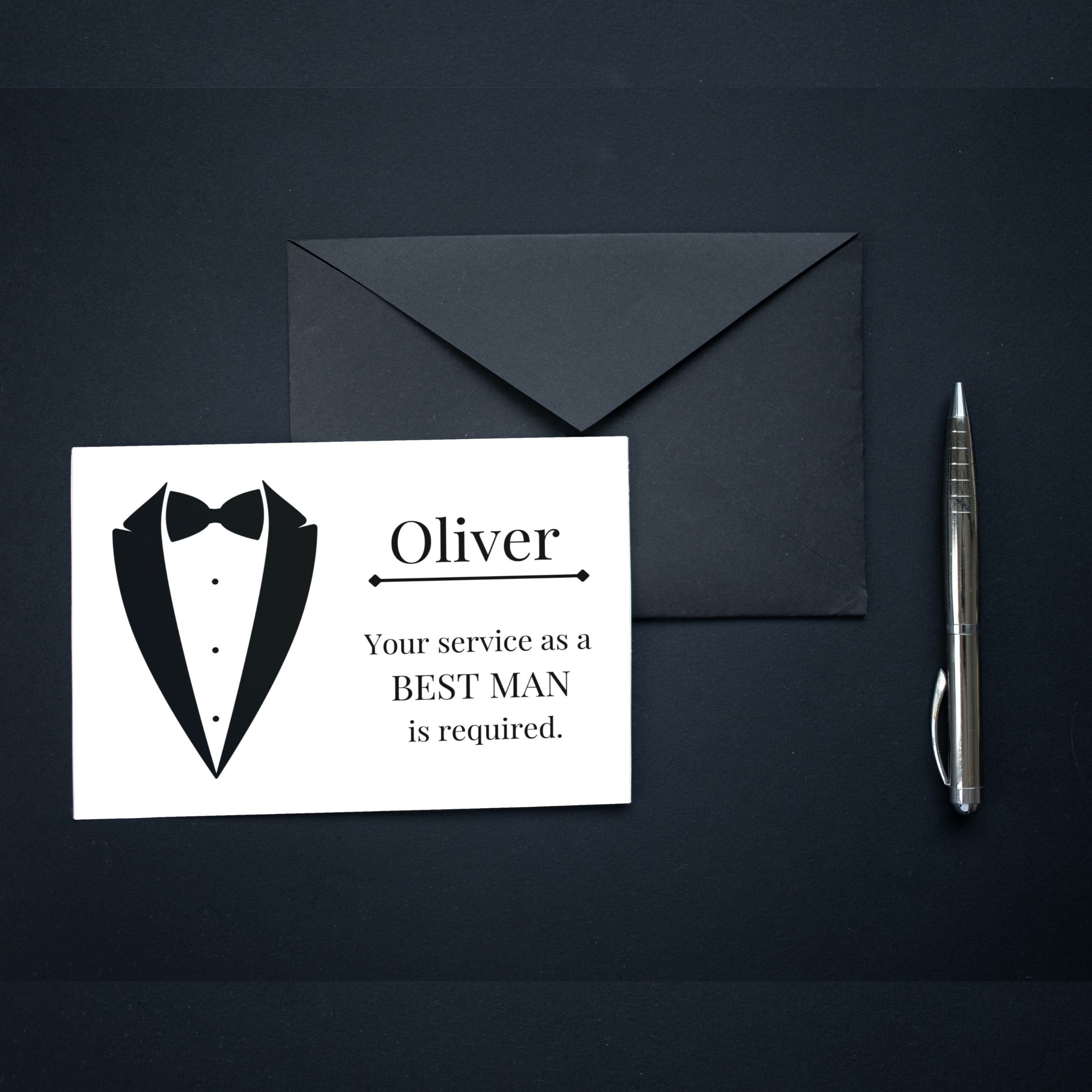 Best Man Tuxedo Proposal, Will You Be My Groomsman Card Template, Best ...