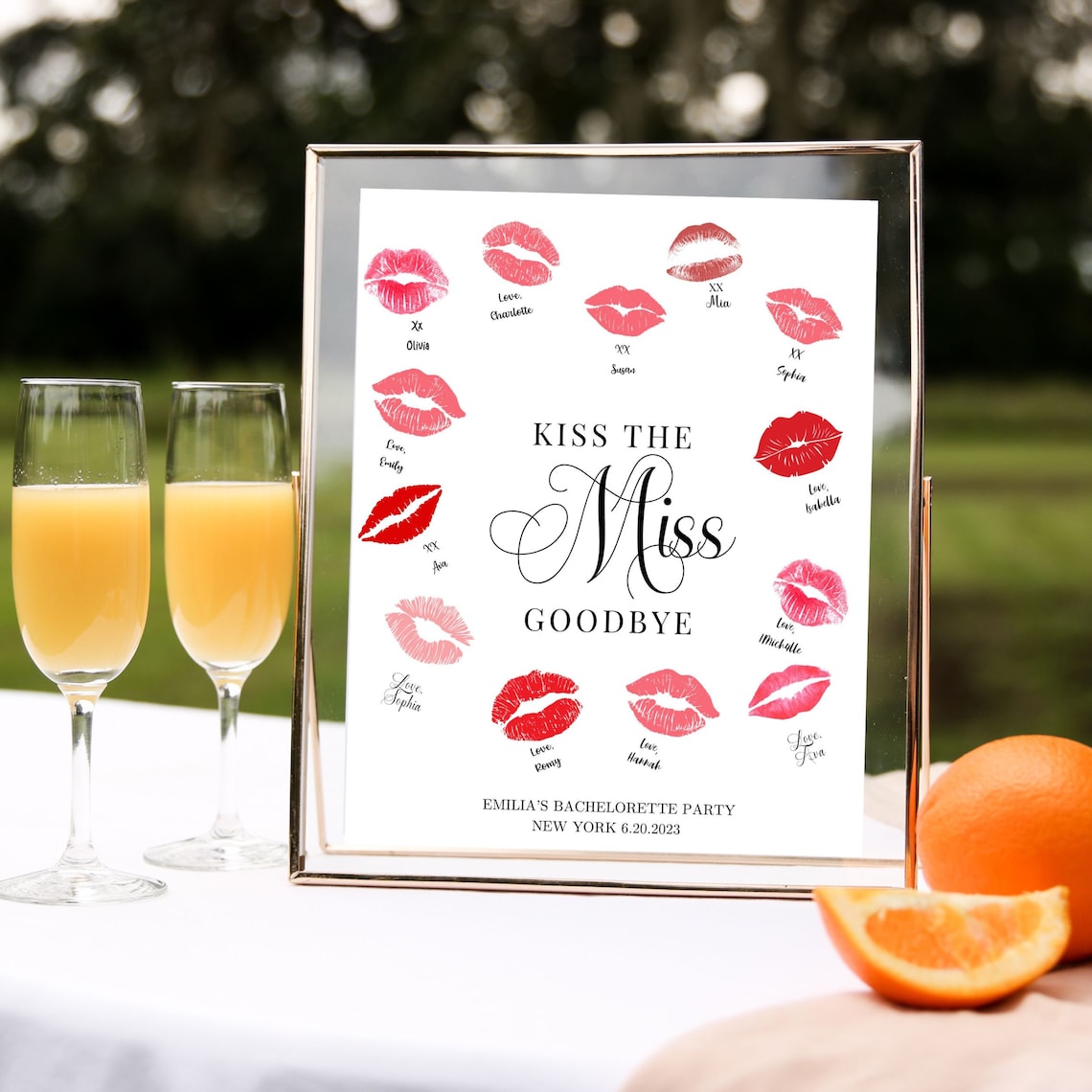 Kiss the Miss Goodbye Sign Bride Keepsake Gift Instant - Etsy