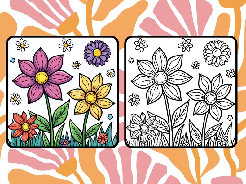 50 Fun and Engaging Flower Coloring Pages for Kids: Easy, Creative, and ...