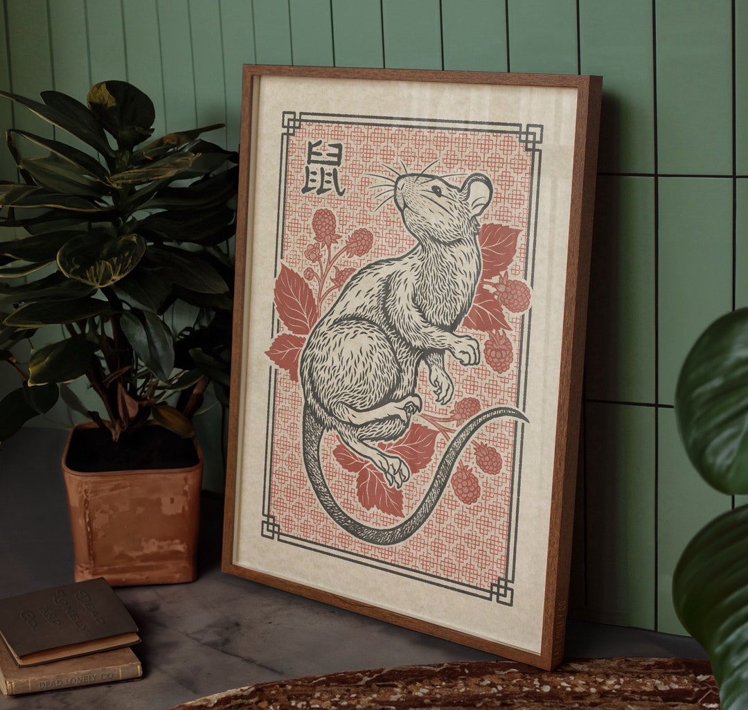 Year of the Rat Chinese Zodiac Un-framed Print by Dead Lonely, Chinese ...
