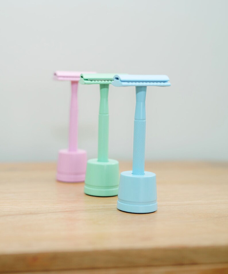 Seafoam Green Safety Razor | Eco-friendly Reusable Razor With Stand + 5 ...
