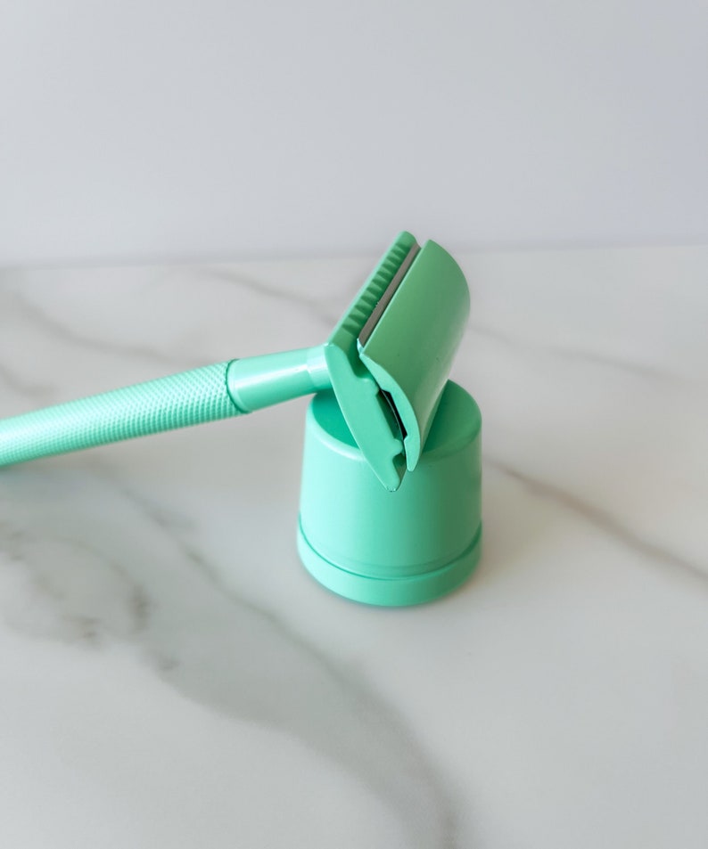 Seafoam Green Safety Razor | Eco-friendly Reusable Razor With Stand + 5 ...