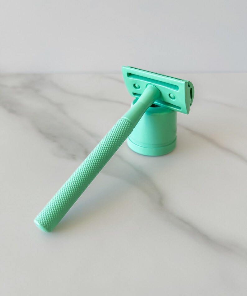 Seafoam Green Safety Razor | Eco-friendly Reusable Razor With Stand + 5 ...