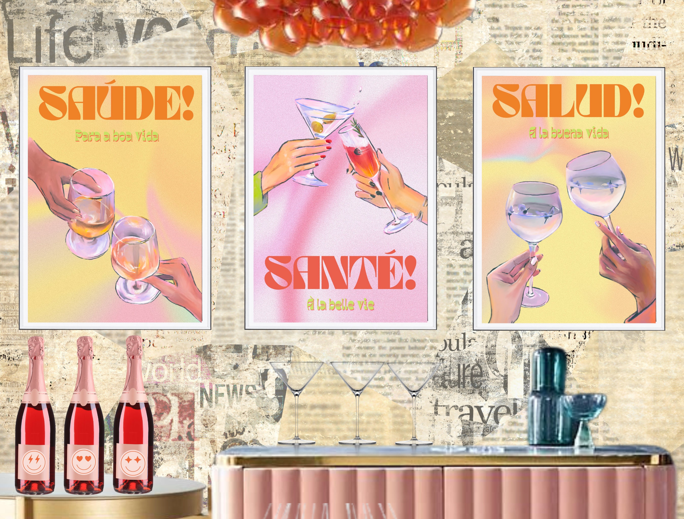 Cocktails Poster | Vintage Posters | Downloadable Art| Preppy Poster ...