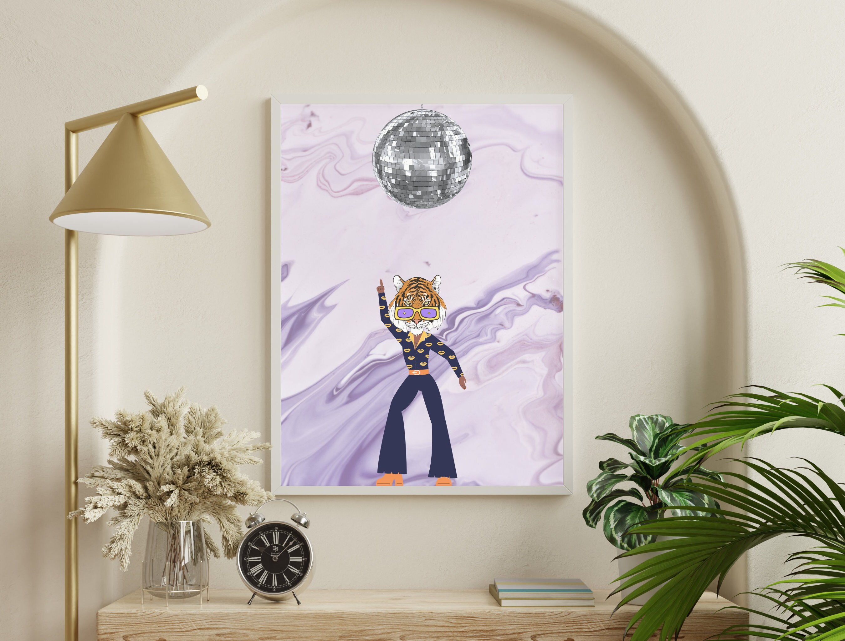 Disco Mike the Tiger Printable Wall Art Digital Download College Wall ...