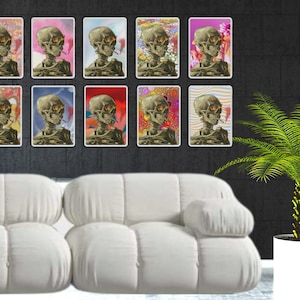 11 Pack of Van Gogh Print Abstract Skull Art Poster Instant - Etsy