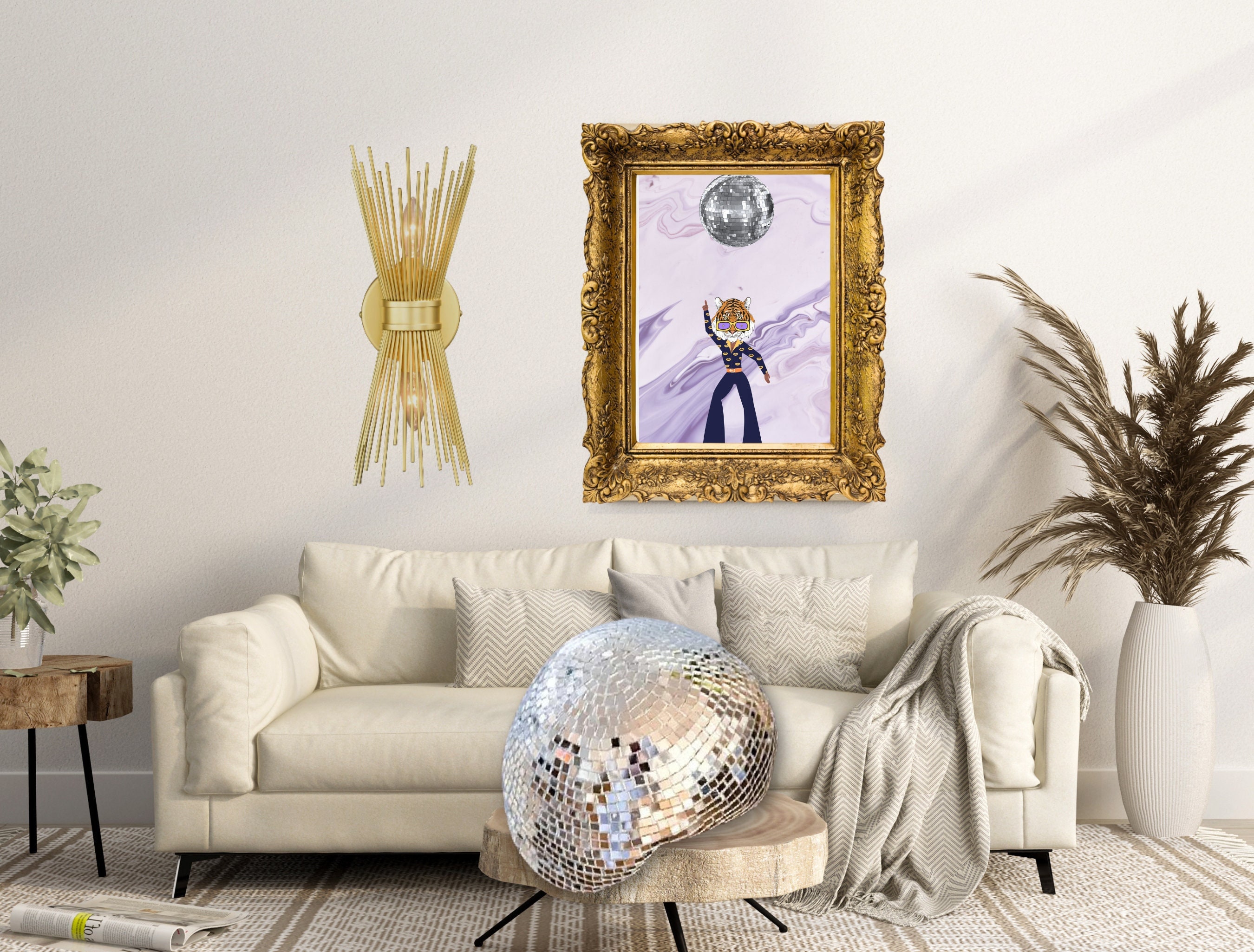 Disco Mike the Tiger Printable Wall Art Digital Download College Wall ...