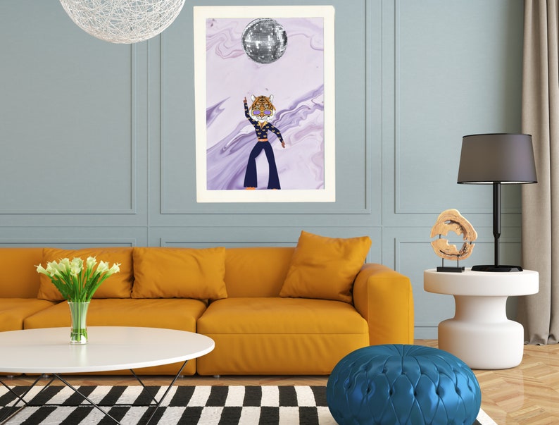 Disco Mike the Tiger Printable Wall Art | Digital Download | College ...