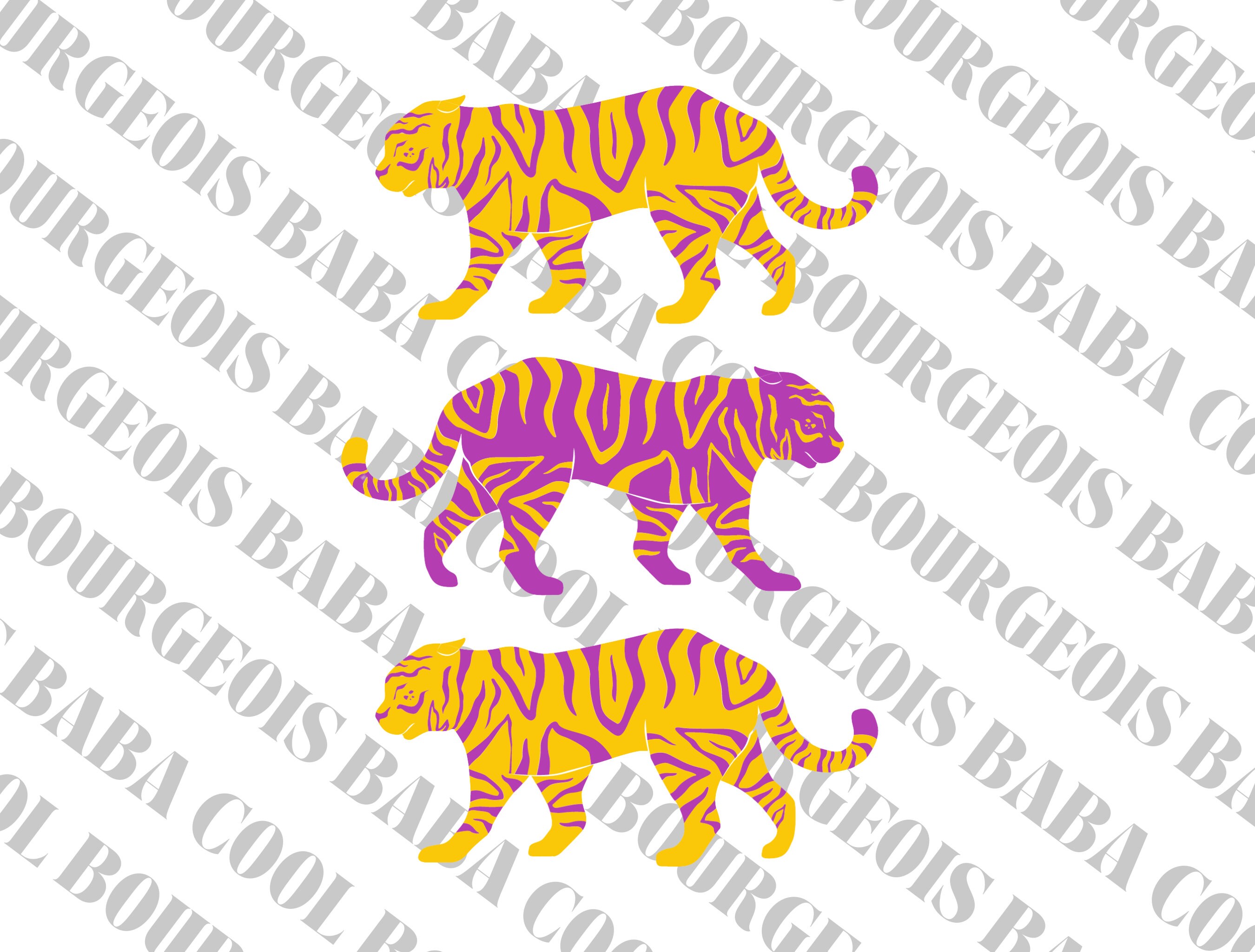 Tigers Svg + Tigers Png + Tigers Pdf | Purple and Gold | Instant ...