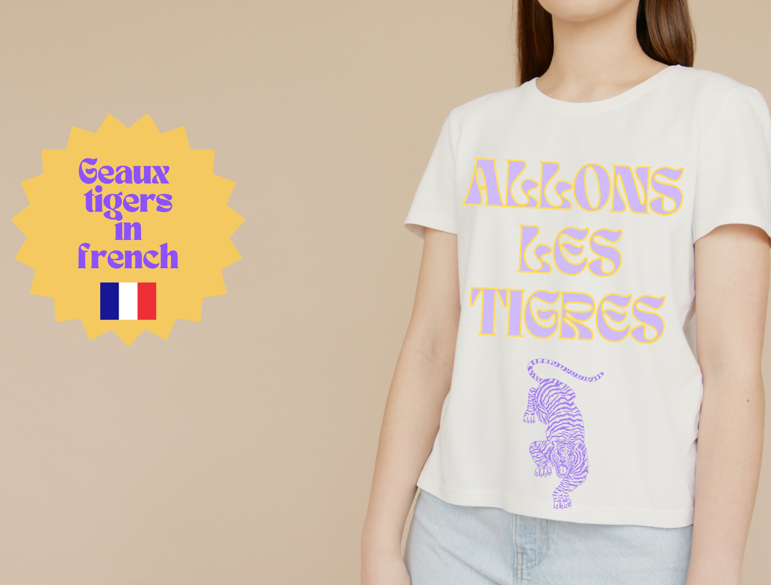 Go Tigers in French Tiger Football Svg Tigers Png Pdf - Etsy