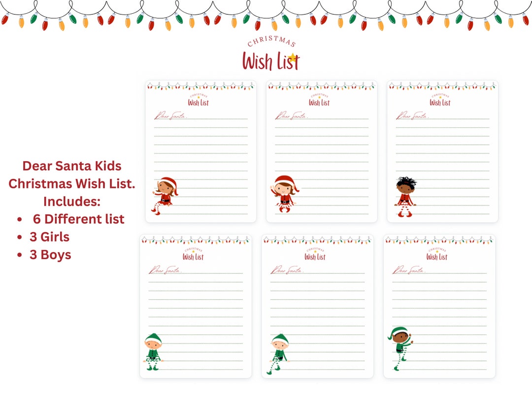 Dear Santa Wish List - Etsy