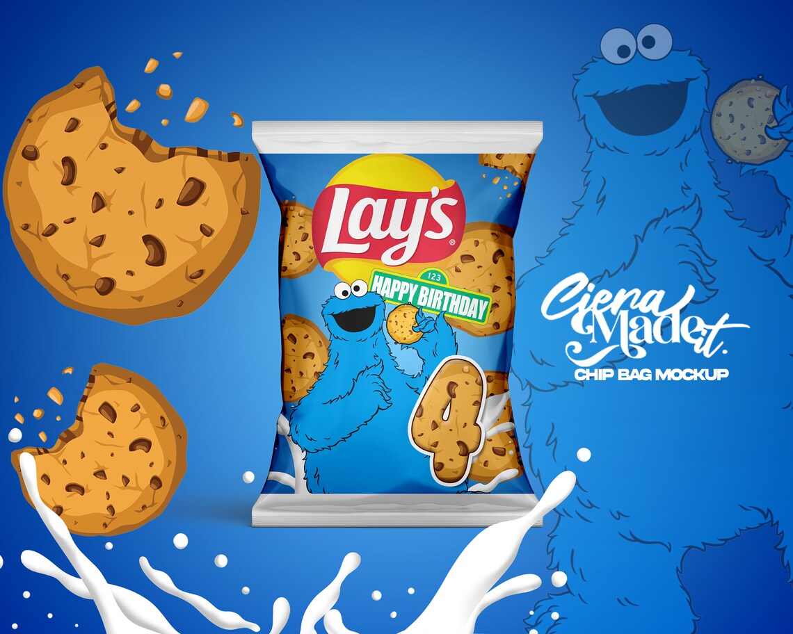 Cookie Monster Chip Bag Party Favor Label - Etsy