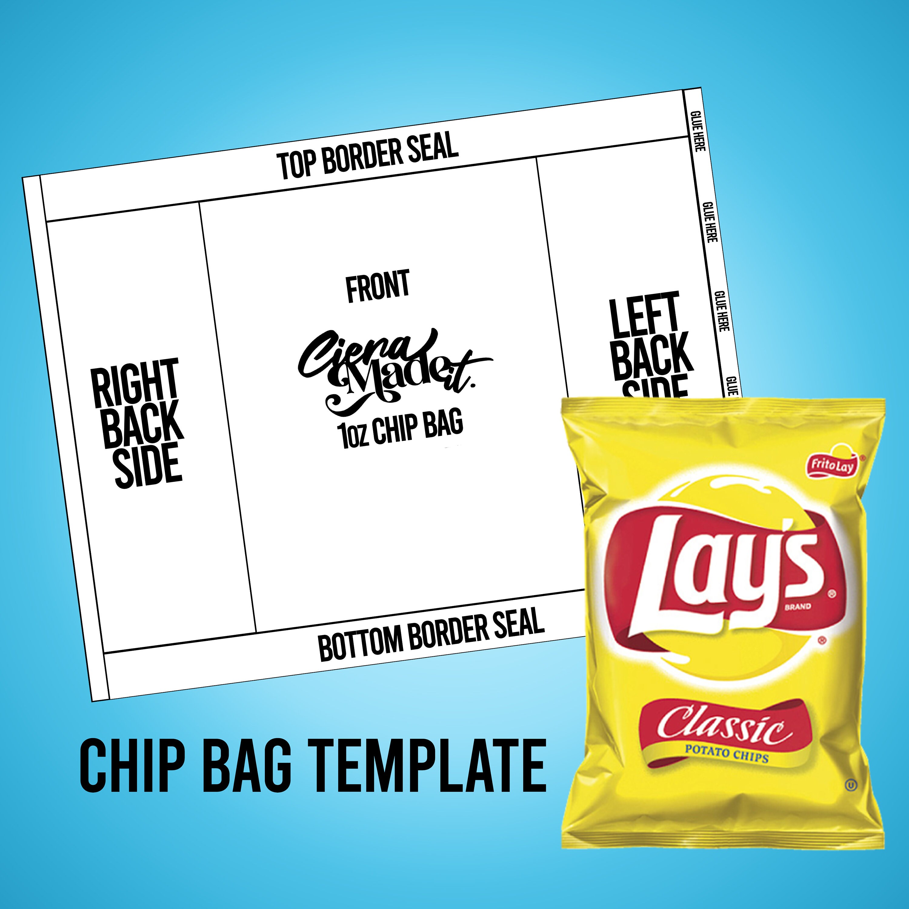 Chip Bag Template - Etsy