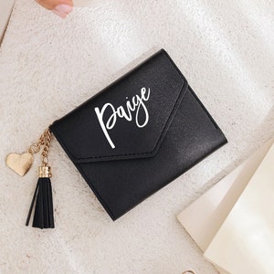 Custom Name Wallet, Vegan Leather Wallet, Cute Envelope Wallet, Gift ...
