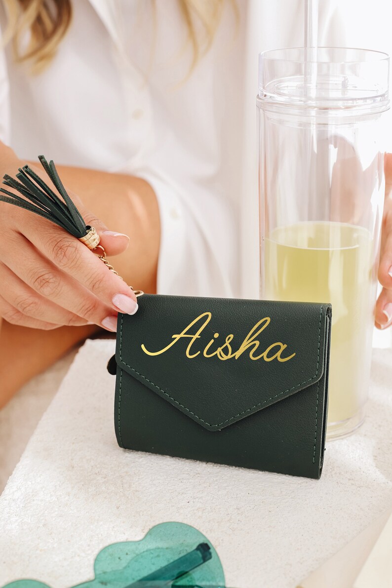 Custom Name Wallet, Vegan Leather Wallet, Cute Envelope Wallet, Gift ...