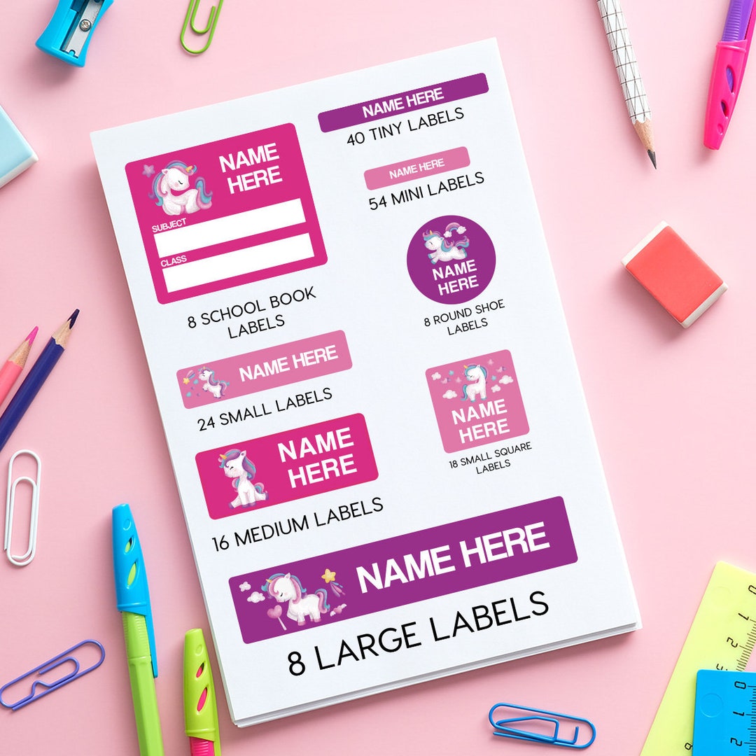 Custom Back to School Name Labels, Waterproof Sticker, Personalized ...
