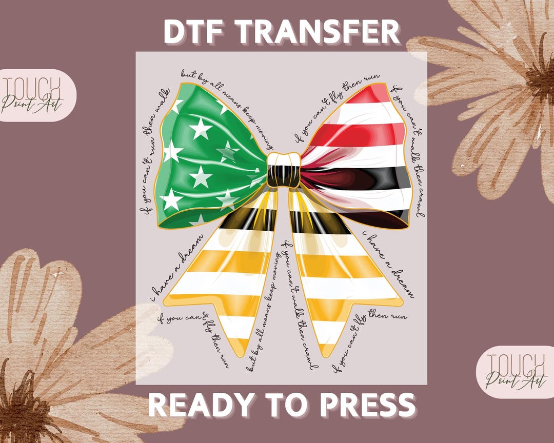 Juneteenth Ribbon Design, Juneteenth Faith Bow DTF Transfer, Ready to ...