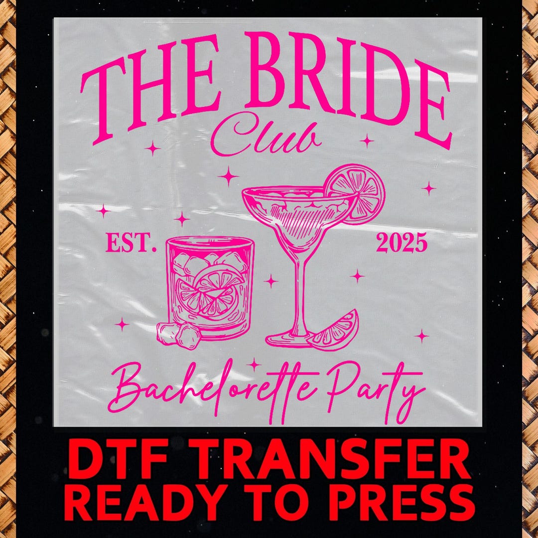 The Bride Club Iron on Transfers, Custom Location Bachelorette Heat ...