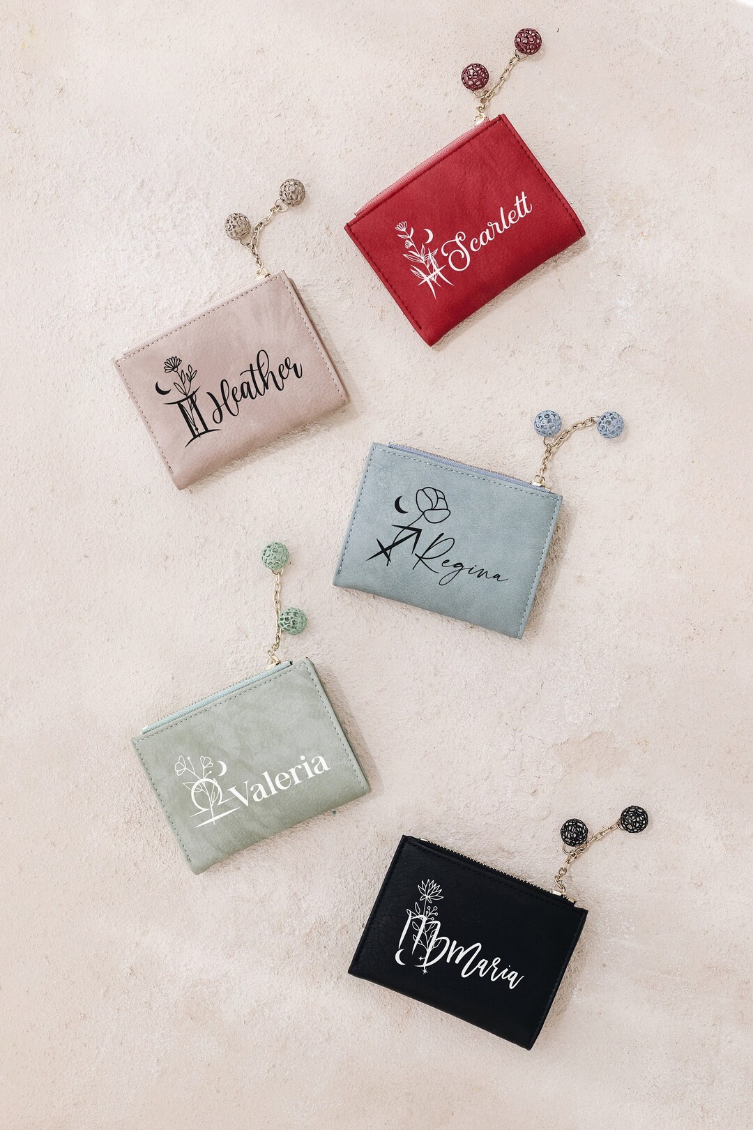 Personalized Birth Month Wallet, Valentines Day Gifts, Zodiac Sign ...