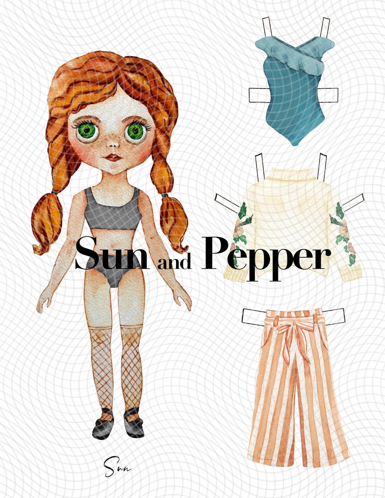 Sun Fashion Style Printable Paper Doll - Etsy Australia