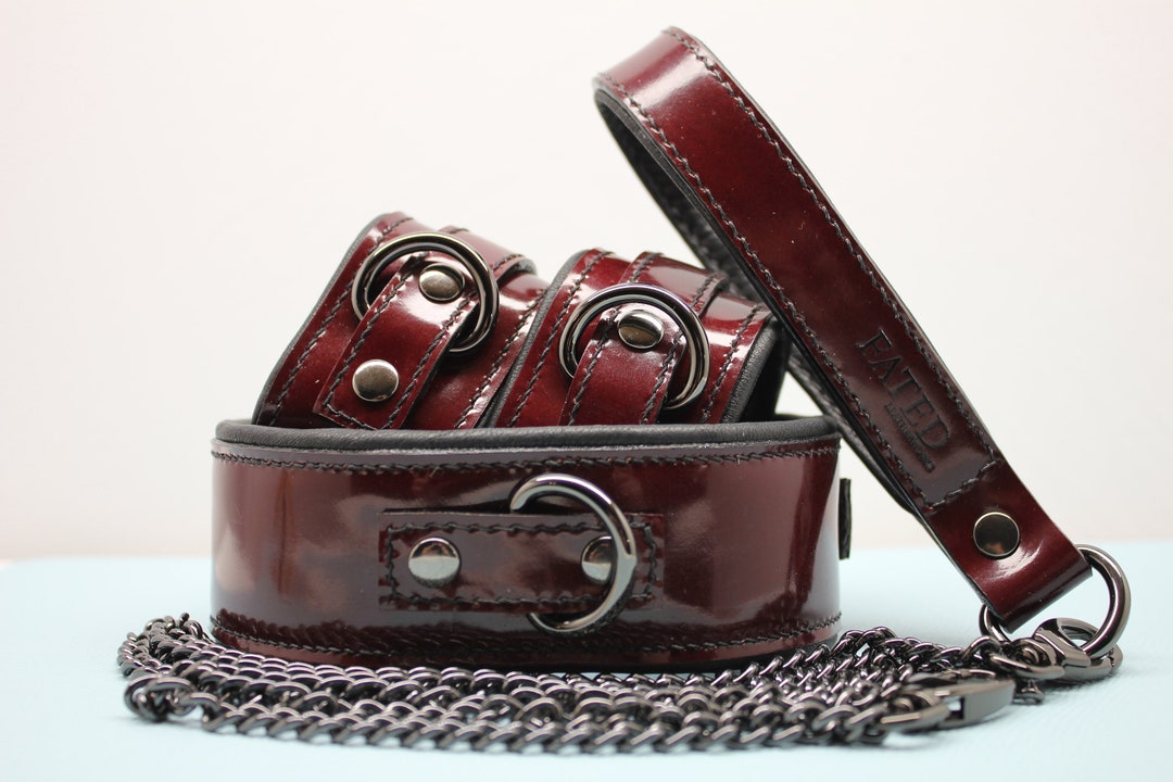 Luxury Red Handmade Patent Leather Restraint Set - Etsy