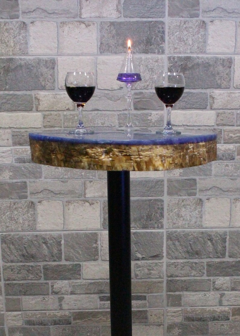 Parliament Blue High Bar Table, Epoxy on Wood, Epoxy Bar Table, Wooden ...