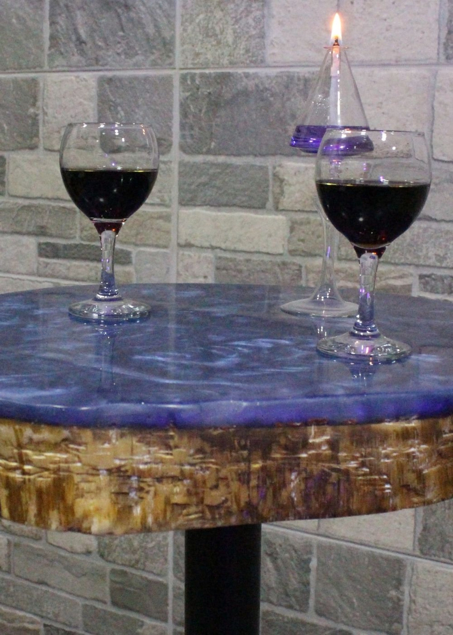 Parliament Blue High Bar Table, Epoxy on Wood, Epoxy Bar Table, Wooden ...