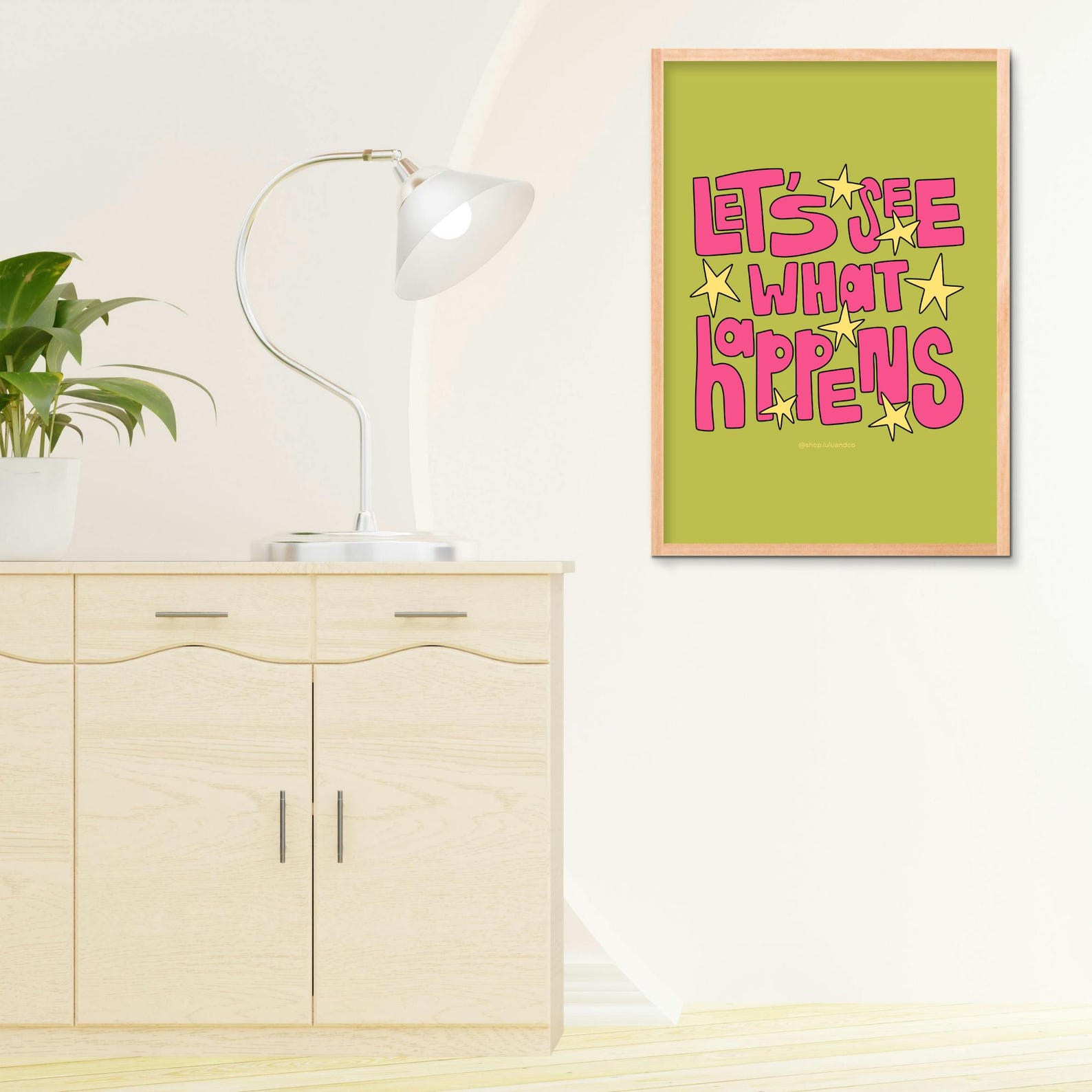 Let's See What Happens: Hand-lettered Funky Stars Wall Art (digital ...