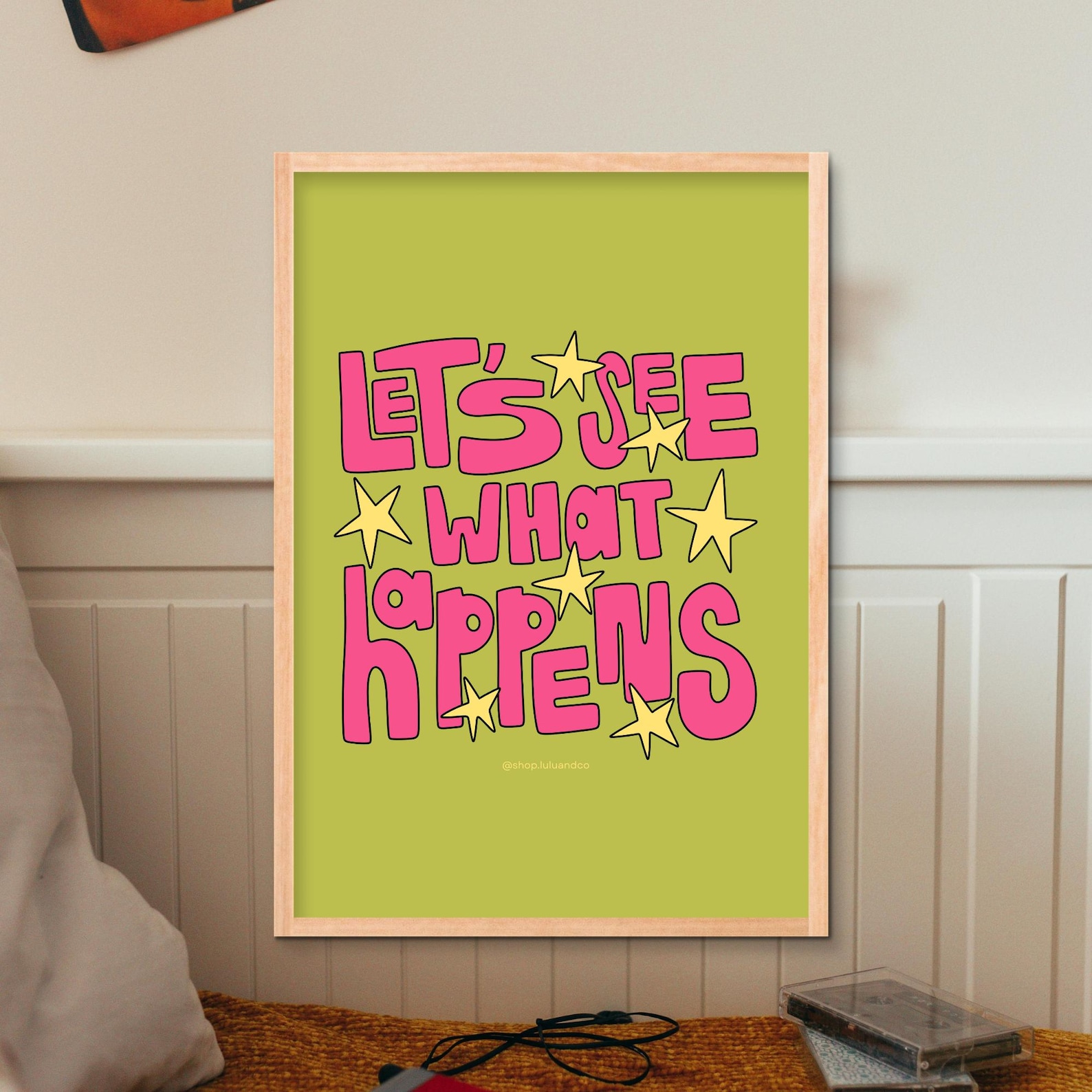 Let's See What Happens: Hand-lettered Funky Stars Wall Art (digital ...