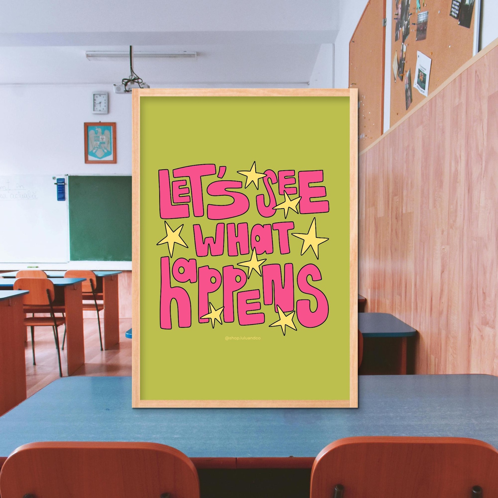 Let's See What Happens: Hand-lettered Funky Stars Wall Art (digital ...